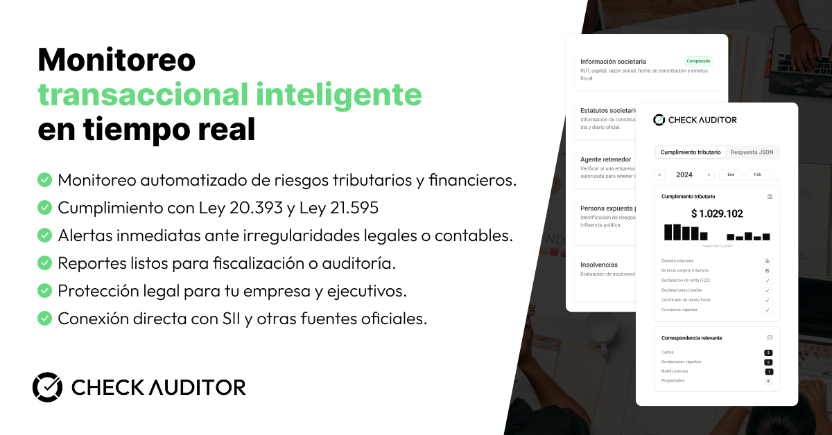 Monitoreo transaccional inteligente en tiempo real | Check Auditor